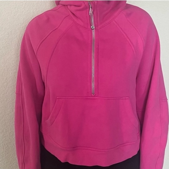 lululemon athletica | Tops | Brand New Sonic Pink Hooded Half Zip Scuba ...